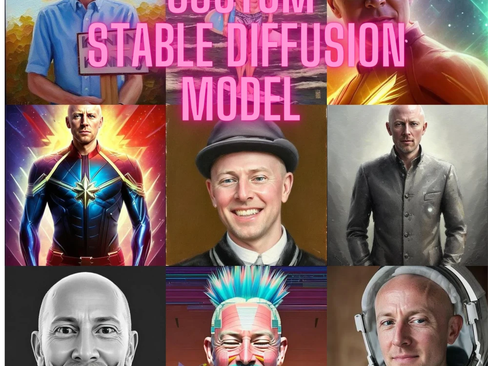 A custom stable diffusion model trained on your or someone else's face ...