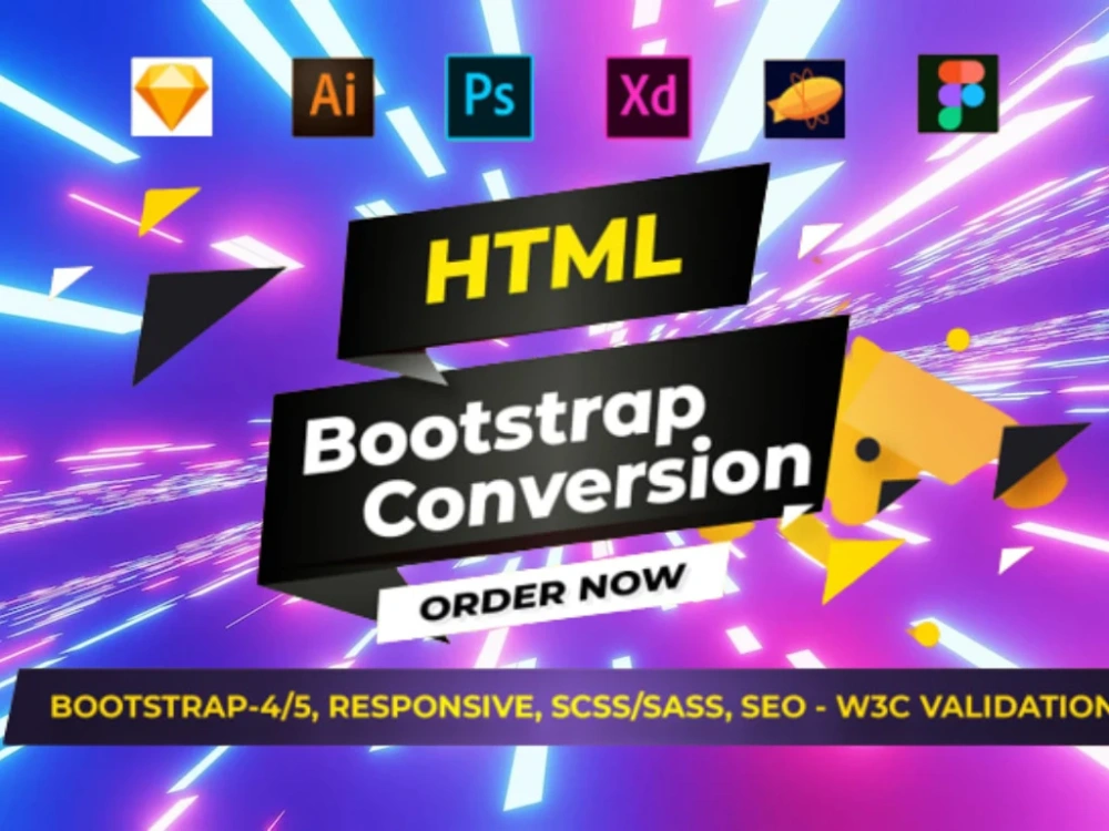 Psd to HTML,xd to HTML,figma,sketch to HTML bootstrap 5 responsive | Upwork