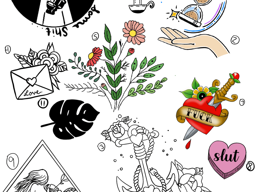 Tattoo Flash Sheet Design | Upwork