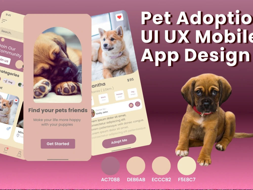 A fantastic UI UX design of Pet adoption App | Upwork