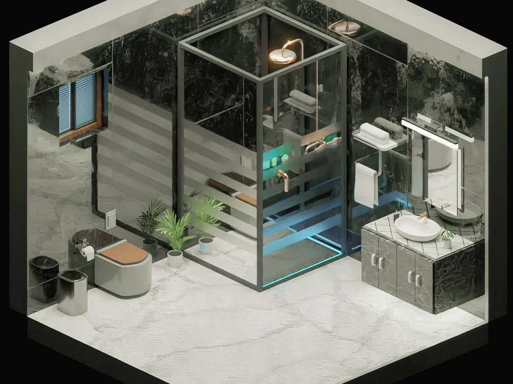 3d isometric room design | Upwork