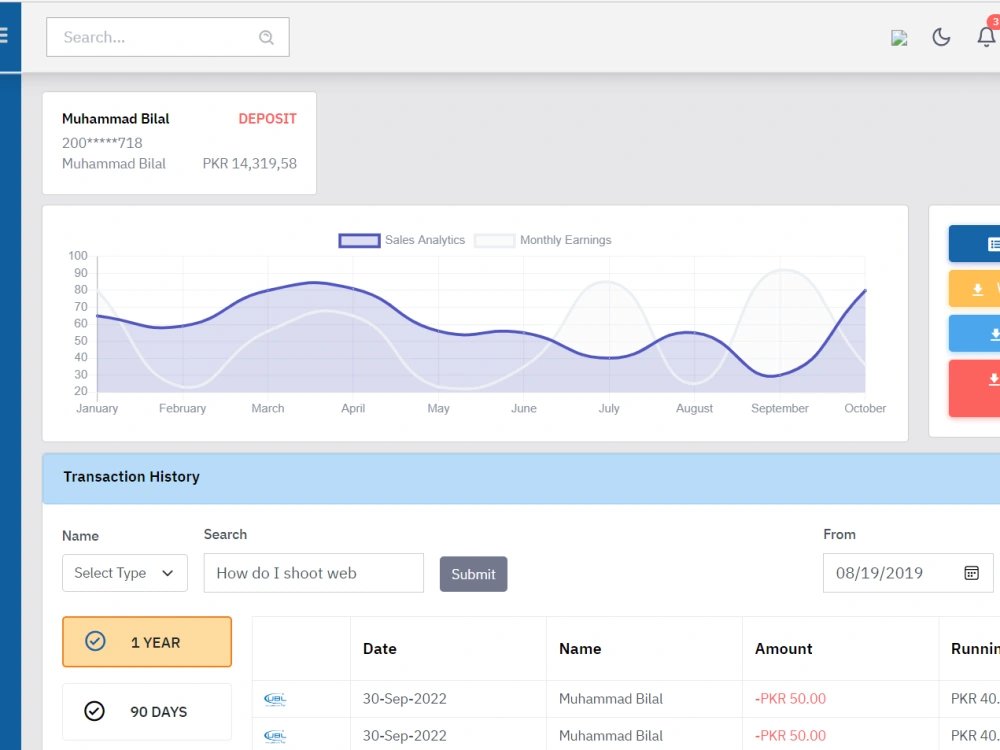 An responsive angular dashboard application | Upwork