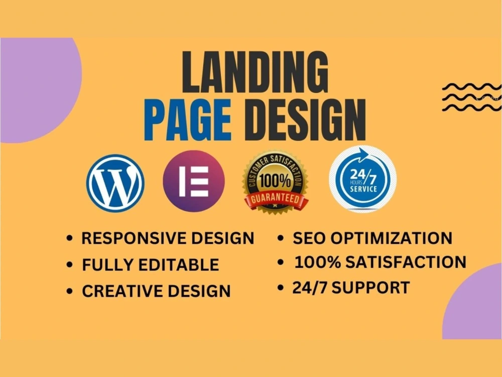 Wordpress website, landing page design using elementor | Upwork