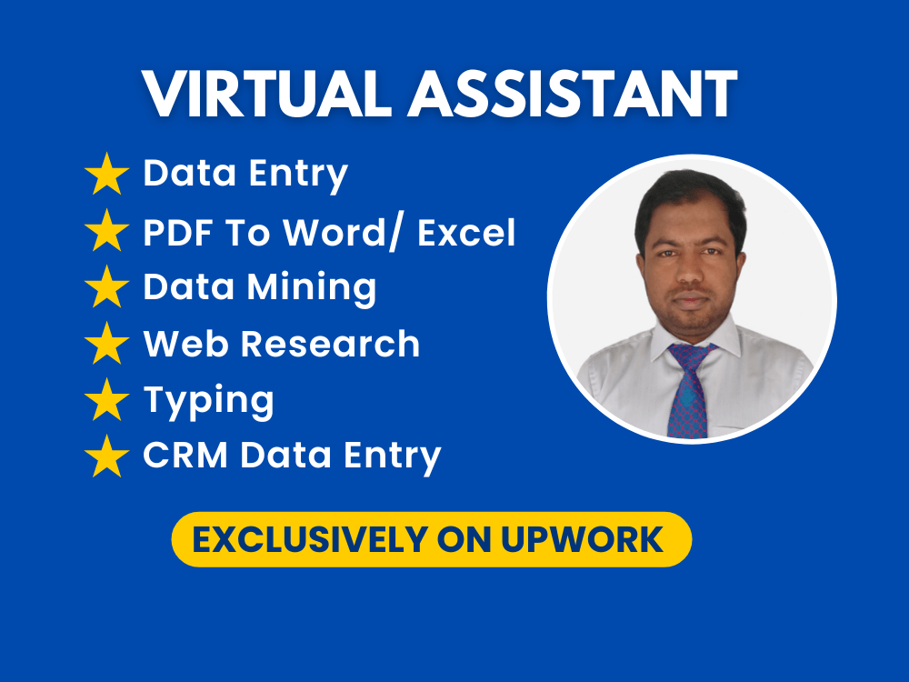 Accurate data entry, web research, typing, copy paste & virtual assistant | Upwork