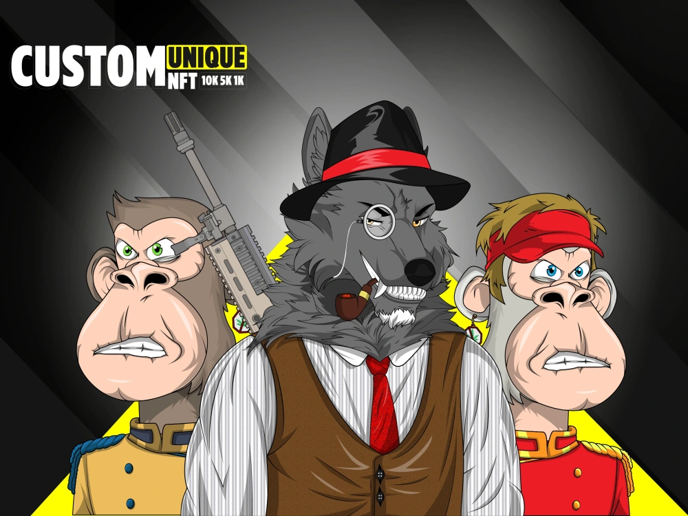 A stuning cartoon nft art and nft collection generator with meta data ...