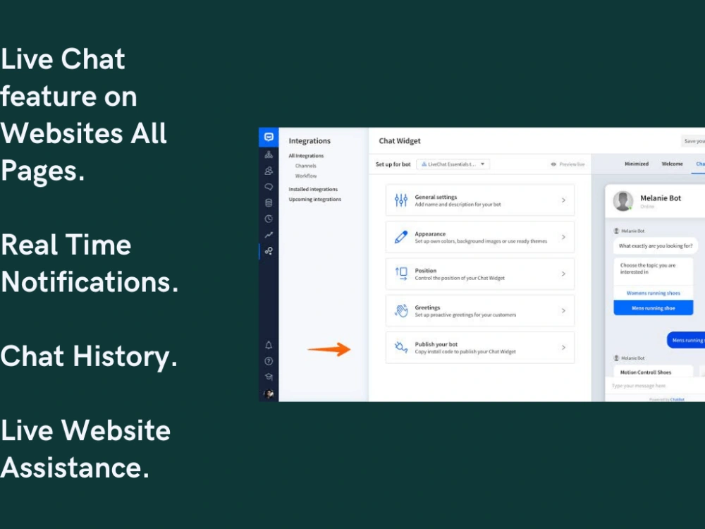 A chatbot developed and integrated into your website. | Upwork