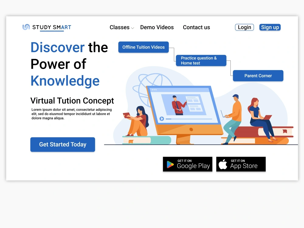 UI apps, website, landing page design, wireframe and clickable ...