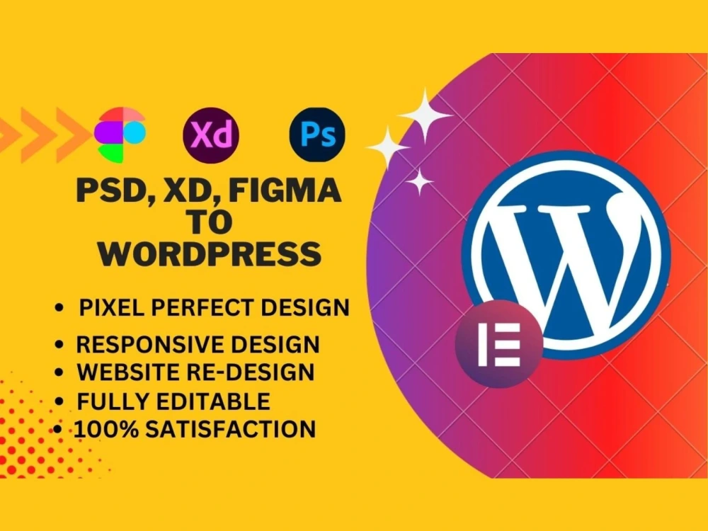 Convert xd, PSD, figma to wordpress using elementor pro | Upwork
