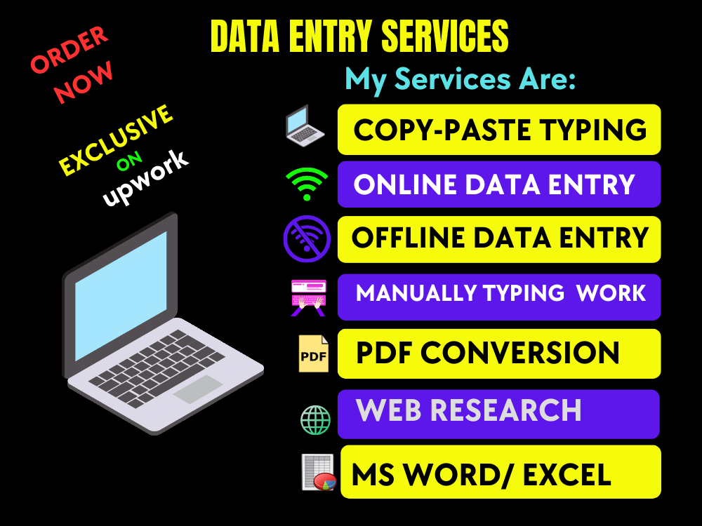 Accurate data entry, data mining, typing, and PDF conversion into MS Word. | Upwork