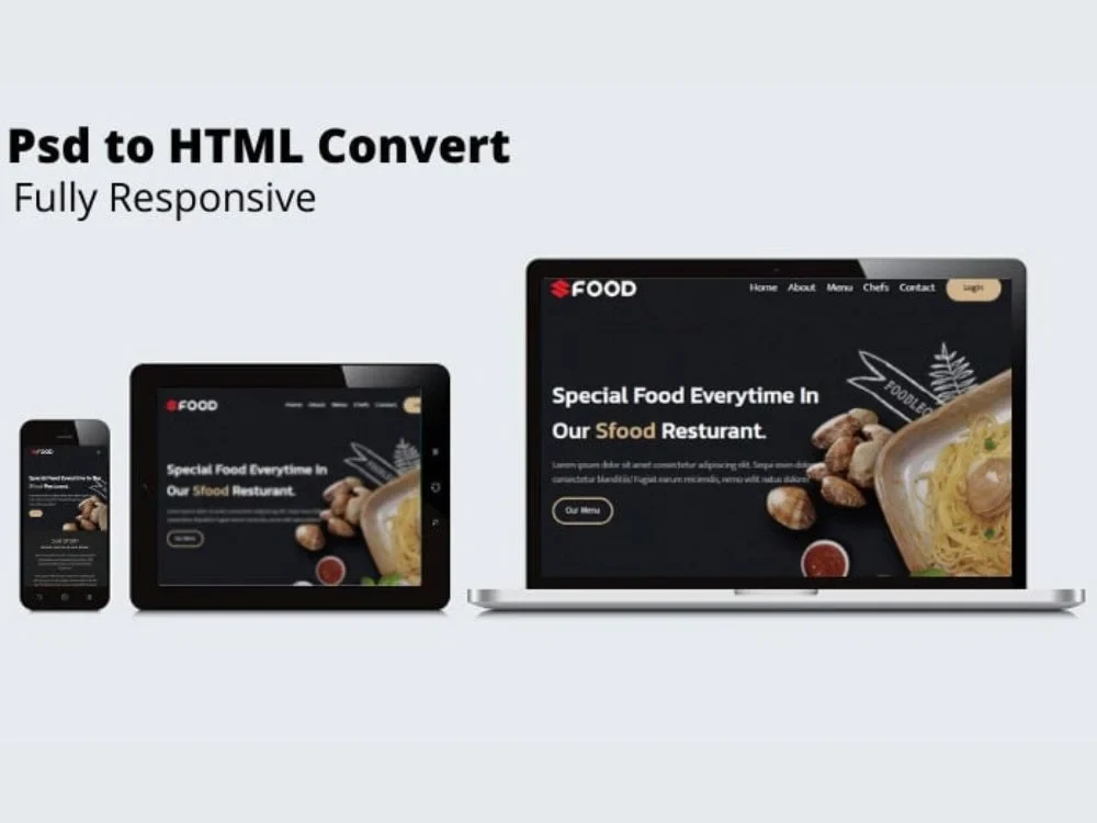 Fully responsive FIGMA / PSD / XD / PDF /Image to HTML, CSS, BootStrap, JS | Upwork