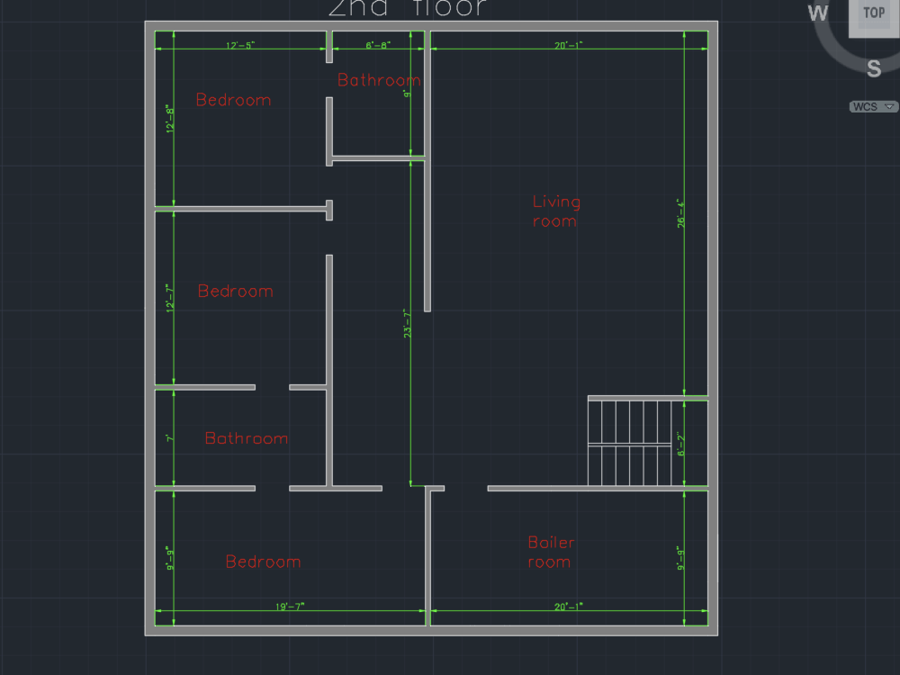 A basic Autocad-created floor plan with accurate measurements | Upwork
