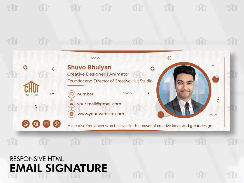 A minimal but modern Clickable & Responsive HTML Email Signature | Upwork