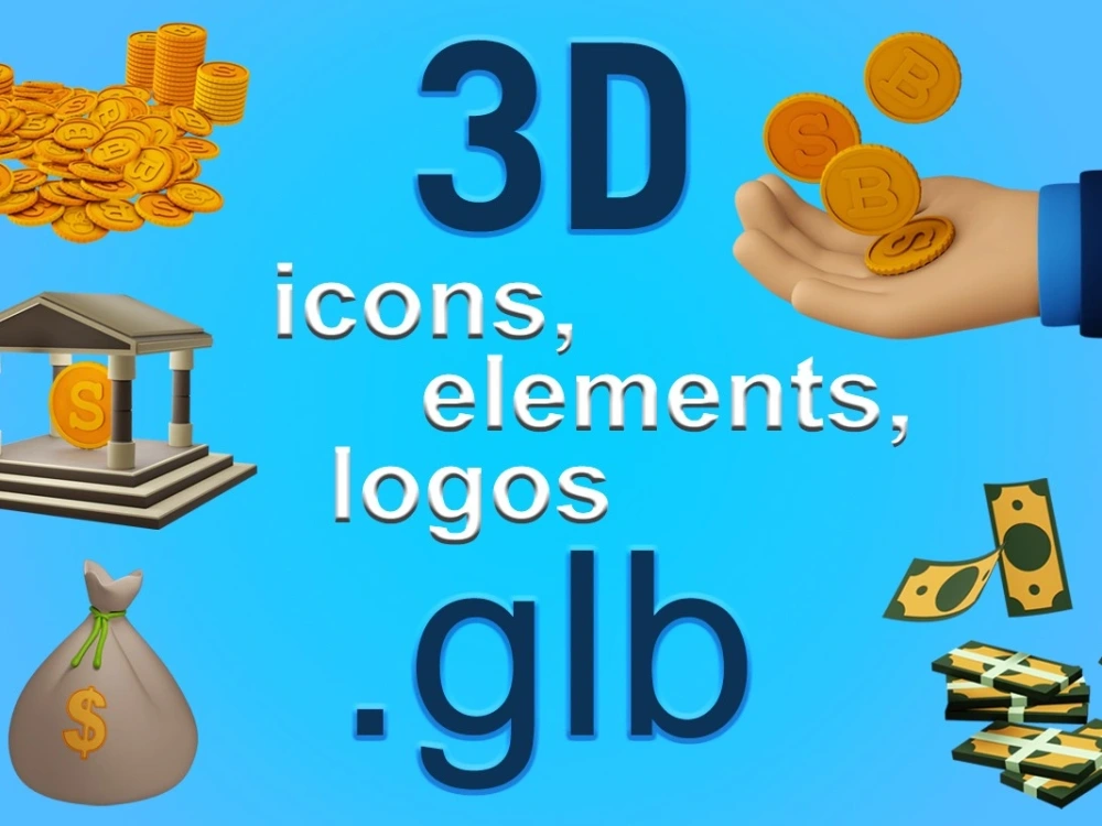 3D .glb icons, elements or logo for mobile, web, AR, VR, metaverse | Upwork