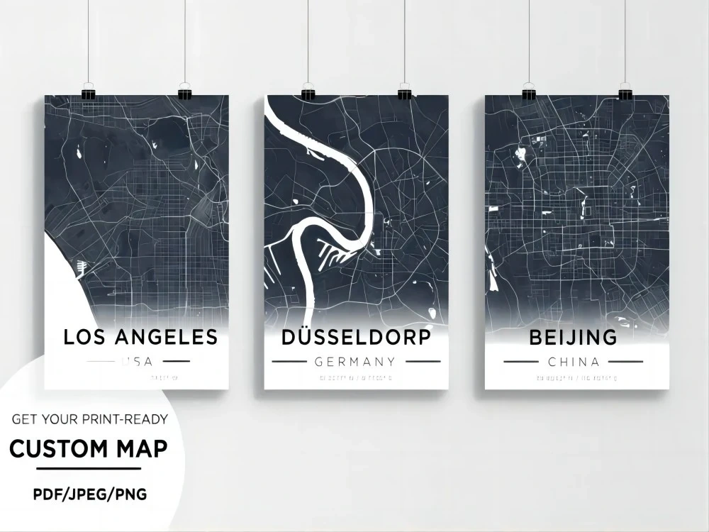 City map posters, printable art wall | Upwork