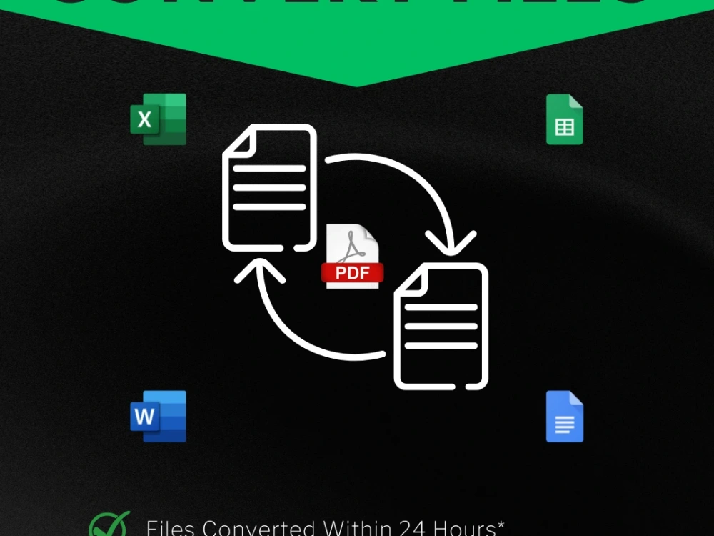 A converted file from pdf to excel / google sheets or Vice Versa | Upwork