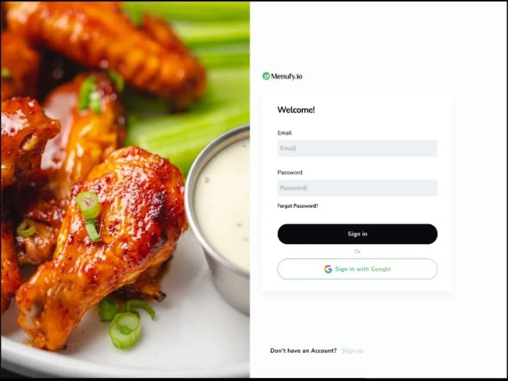 A fantastic Log in page page for a food SAAS website | Upwork