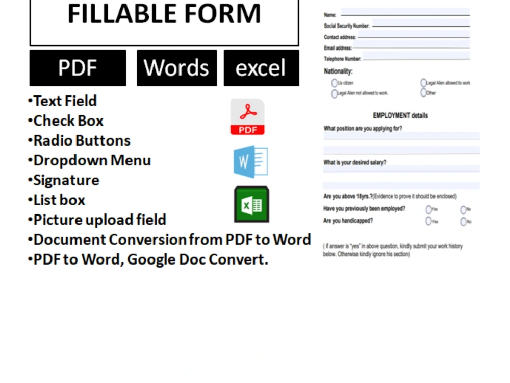 Interactive Fillable PDF forms | Upwork