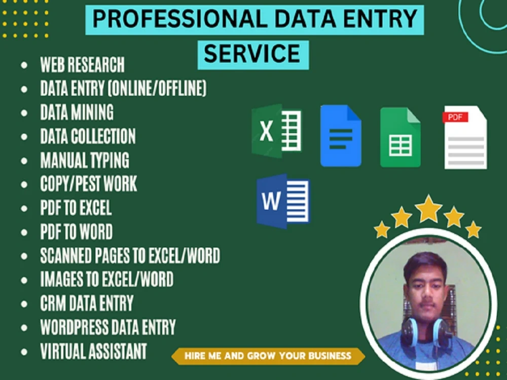 Data entry, web research, data collection, with 100% satisfaction | Upwork