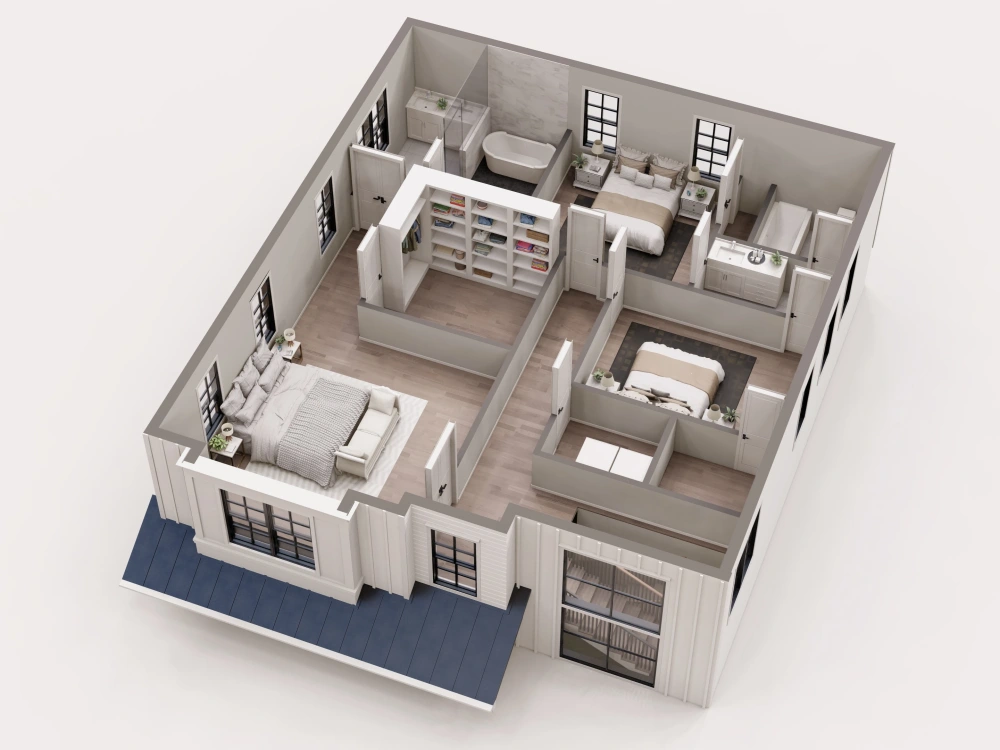 A high quality and detailed 3D floor plan rendering! | Upwork