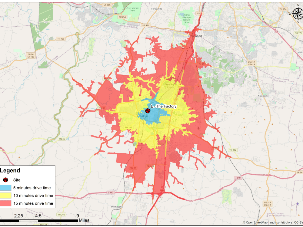 Isochrone map (drive time polygons) | Upwork