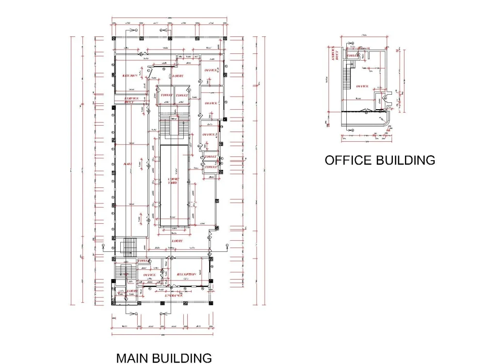 Architectural floor plan on Autocad with dimension, furniture ...