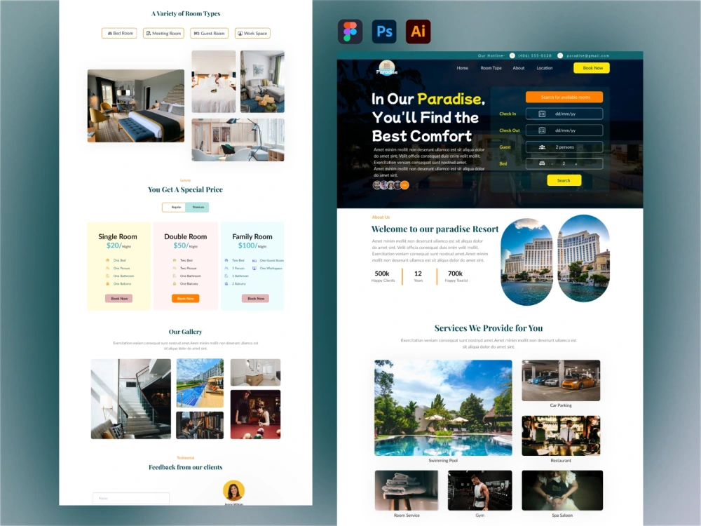 A modern landing page and web page design in Figma | Upwork