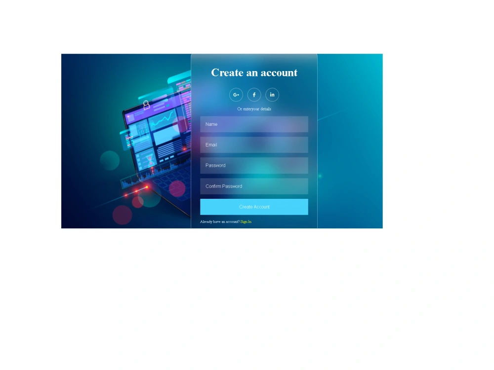 An animated login registration system with backend development. | Upwork