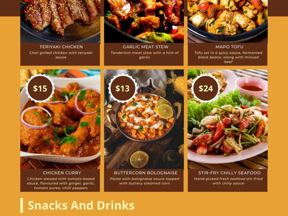 A modern custom-made restaurant menu, cafe menu, food menu | Upwork