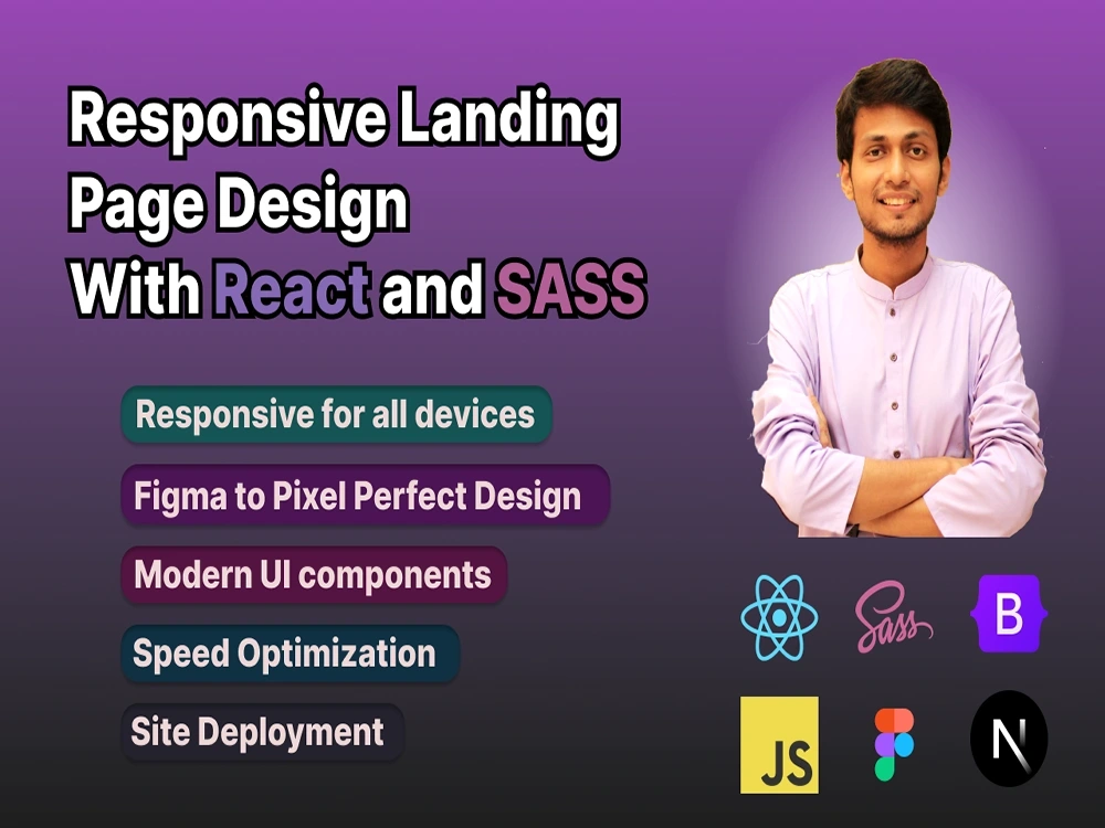 Web application landing page in react or next js | Upwork