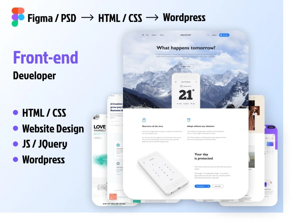 Responsive Htmlcssjs Developer Psdfigma To Html5 Upwork