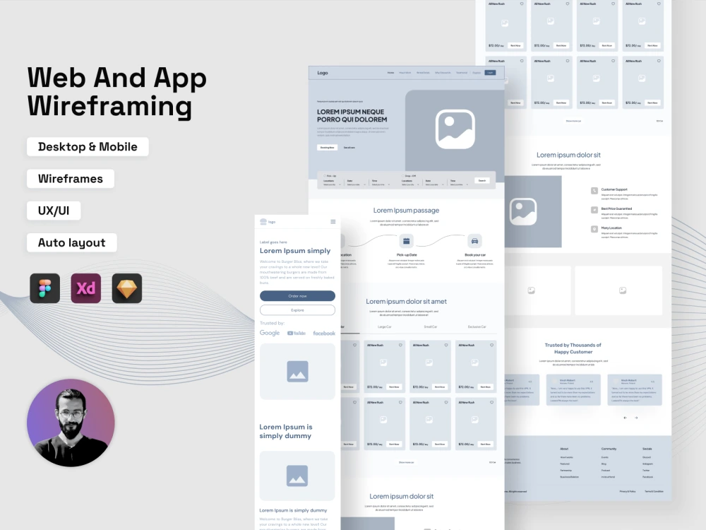Responsive Wireframes for App's and Web | Upwork