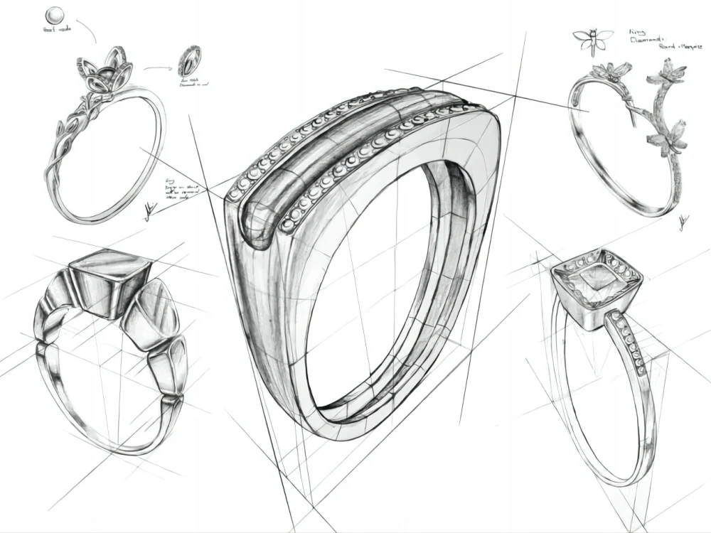 Technical drawing design and rendering of jewelry | Upwork