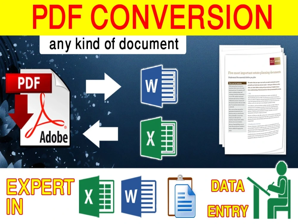 Accurate excel and word data entry, PDF conversion | Upwork