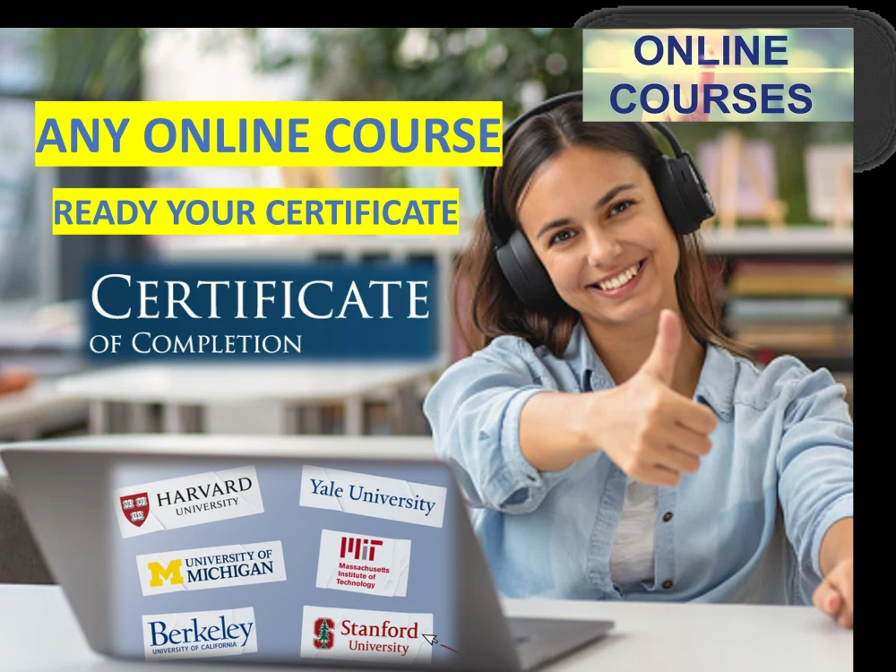 Complete any online Elearning course get your certificate | Upwork