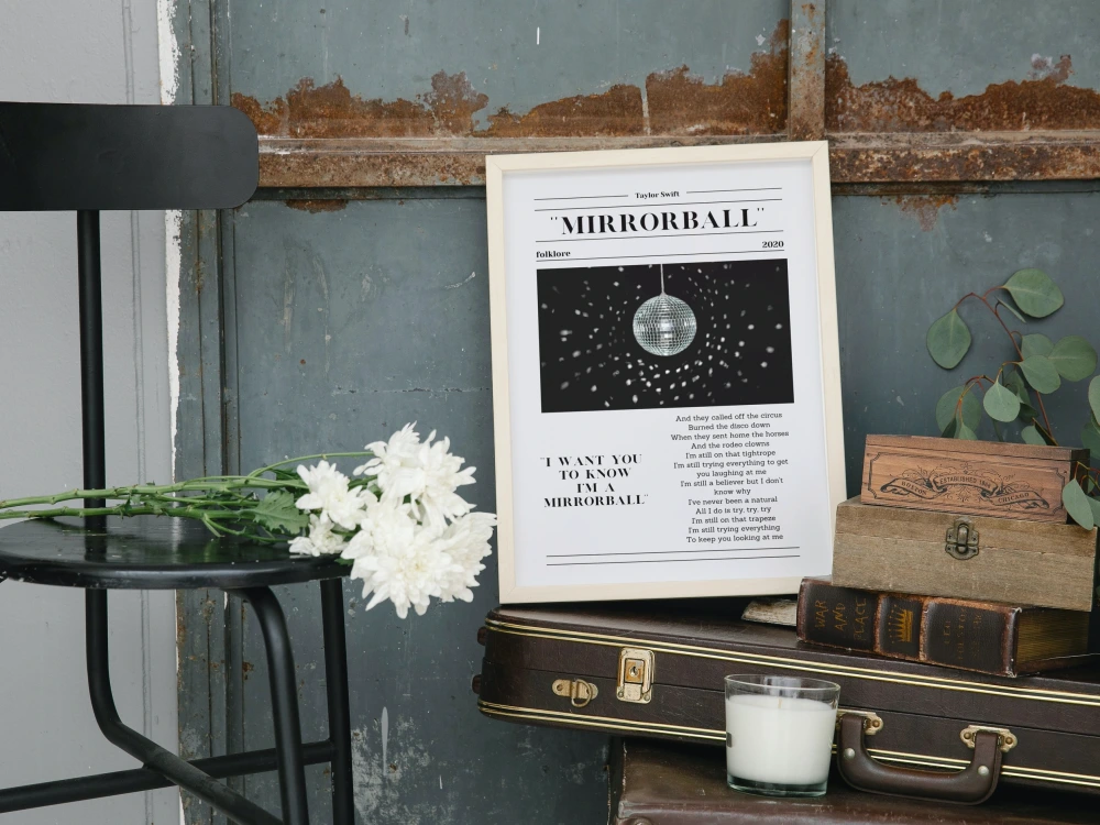 Taylor Swift MIRRORBALL Lyric Print, Folklore Poster, Taylor Swift ...