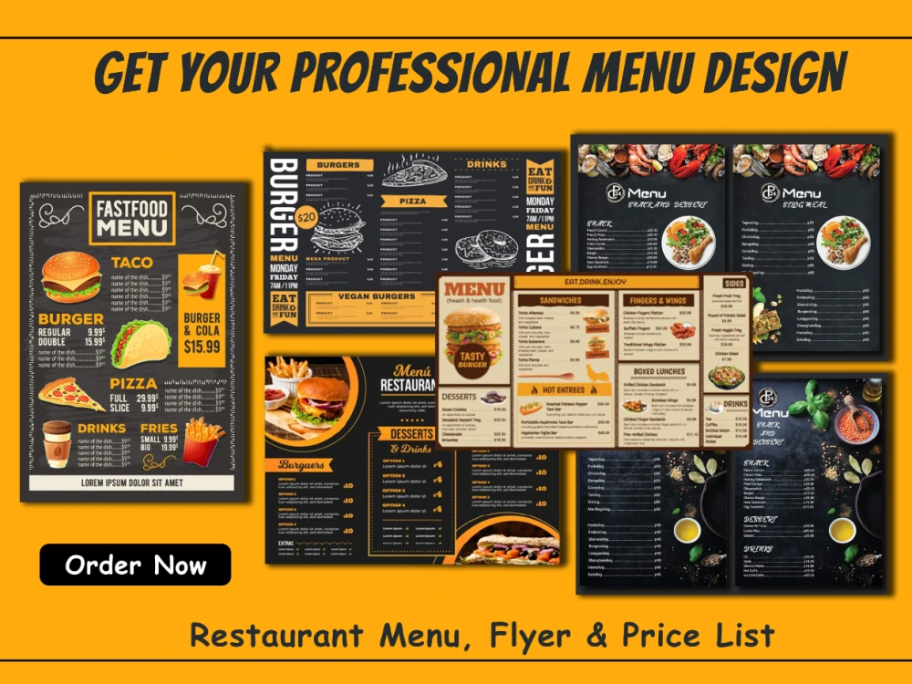 Amazing editable food restaurant menu | Upwork