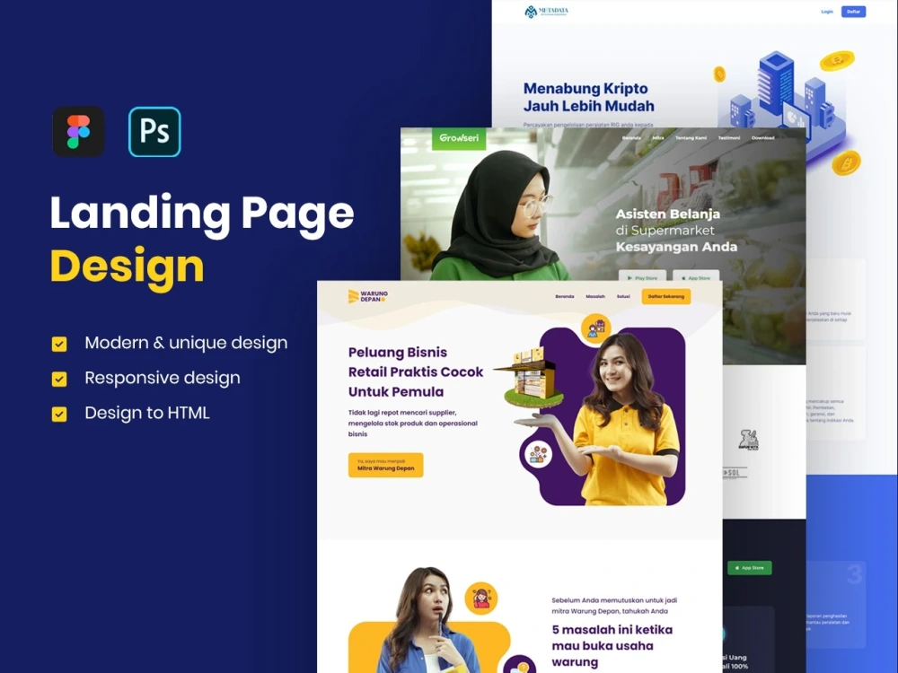 Modern and Unique Landing Page design | Upwork