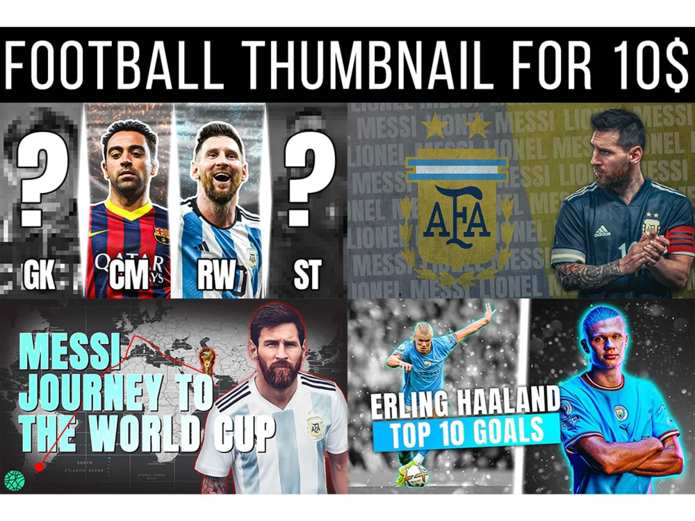 A custom, eye-catching, and attractive soccer/football YouTube ...