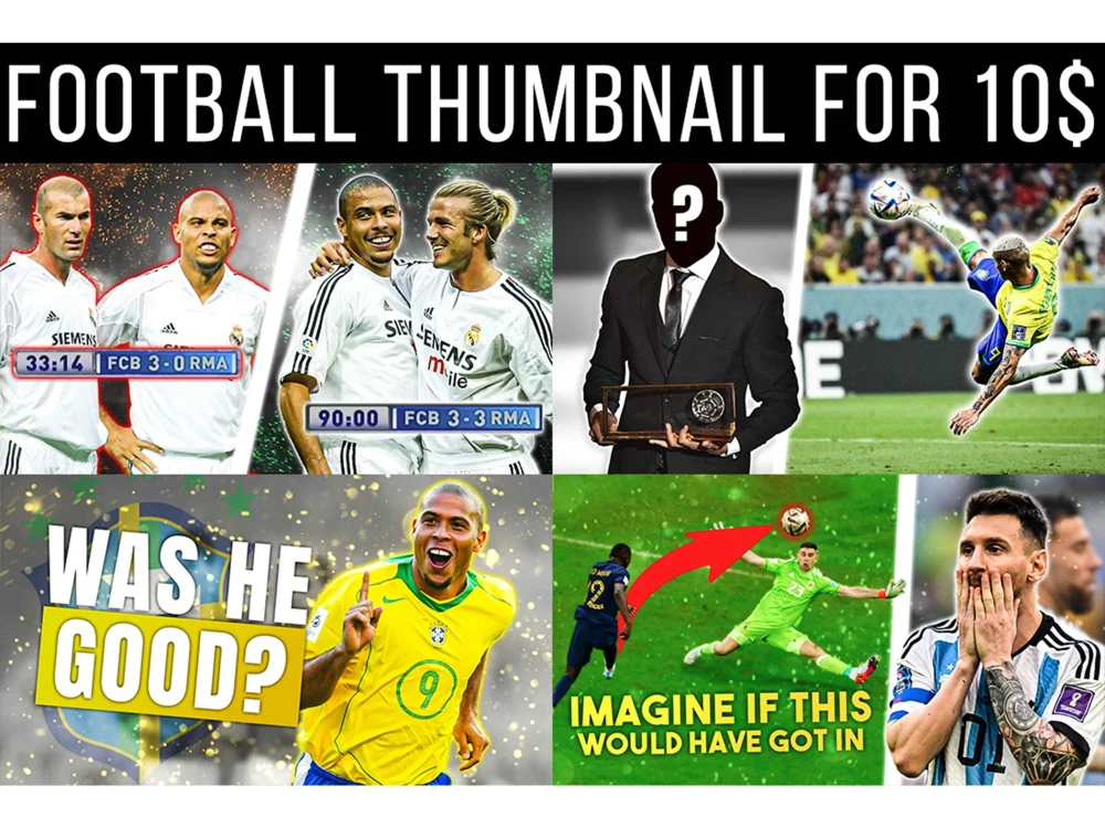 A custom, eye-catching, and attractive soccer/football YouTube ...