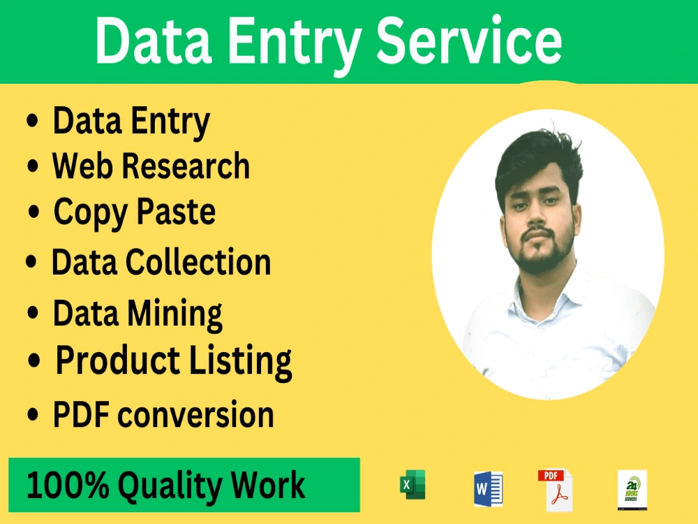 Data entry, web research, copy-paste, typing, virtual assistant | Upwork