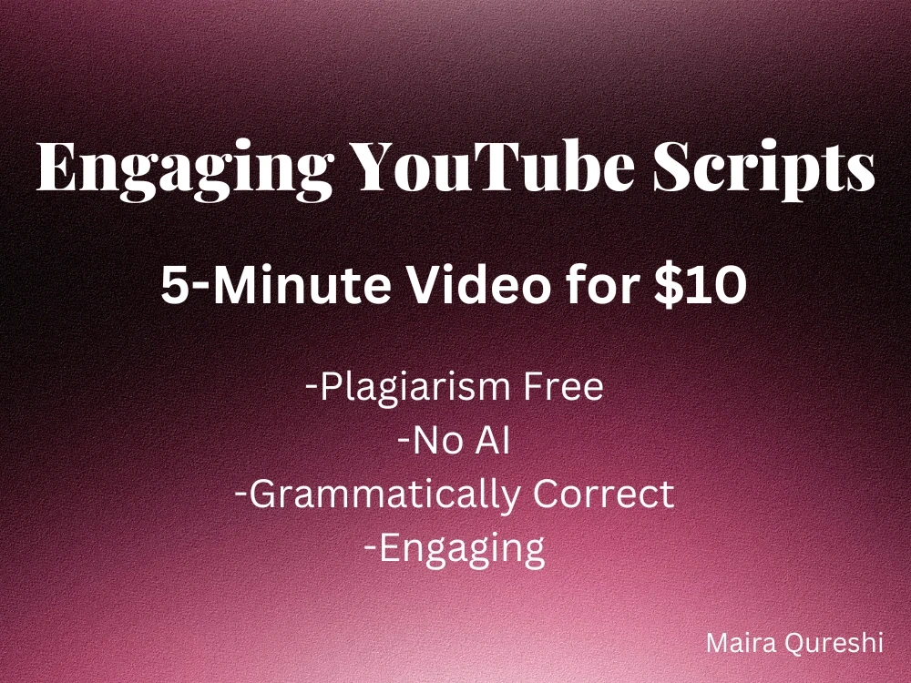 Engaging scripts for your YouTube Channel | Upwork