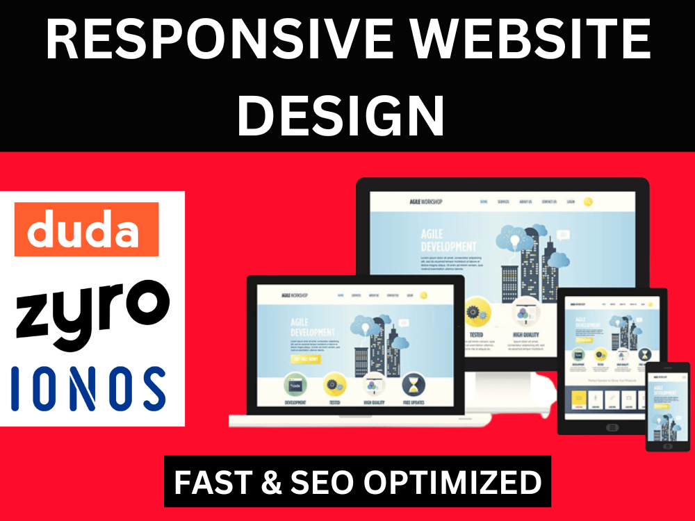 A responsive website design with Zyro, Ionos, Duda | Upwork