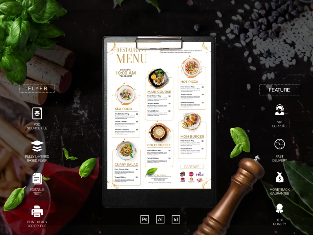 Modern restaurant menu design | Upwork