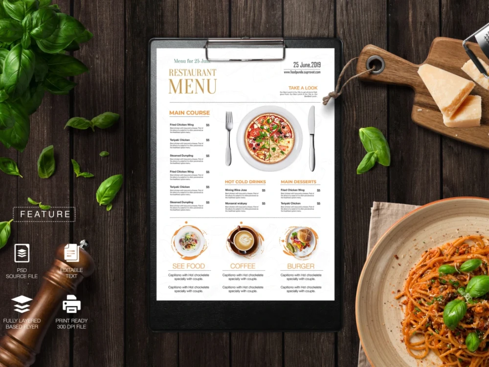 Modern restaurant menu design | Upwork