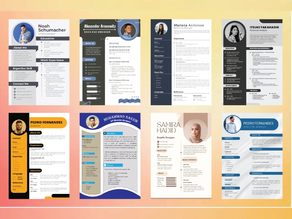A professional certificate, diploma certificate, a modern CV or resume ...