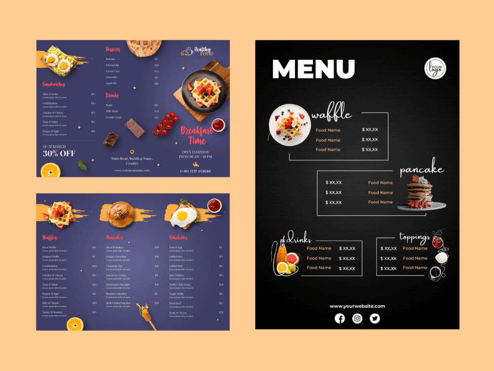 Elegant and unique menu design | Upwork