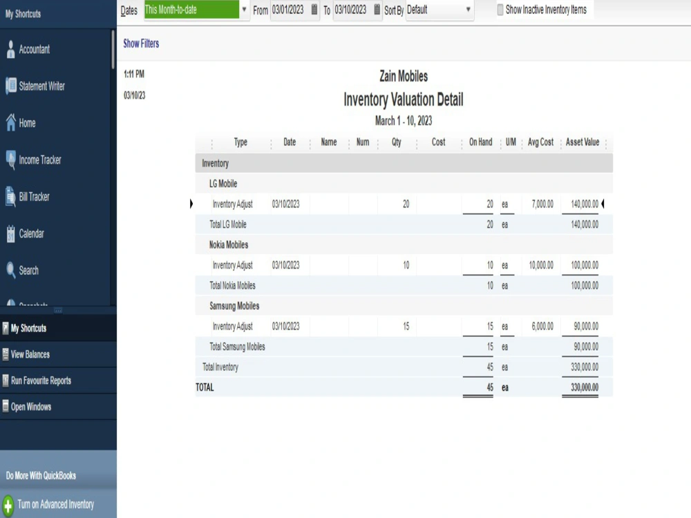 Bookkeeping, Income statement, Balance sheet, inventory value, Reconcile. | Upwork
