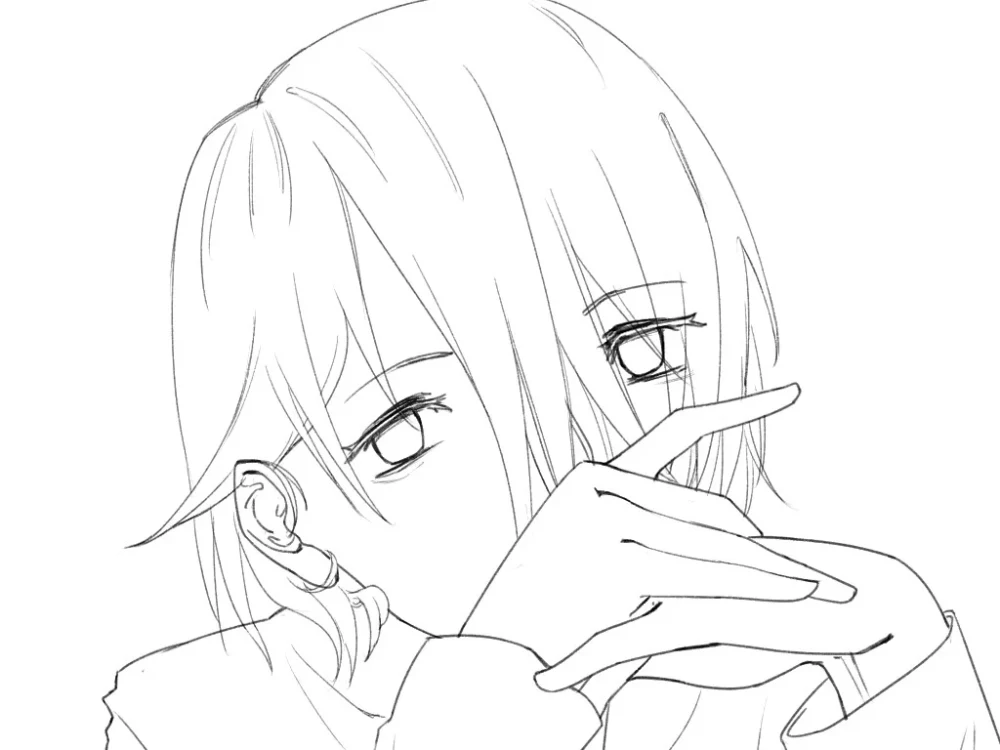 A distinctive manga-style line-art portrait | Upwork