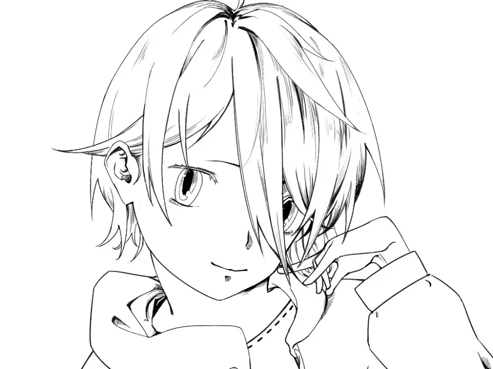 A distinctive manga-style line-art portrait | Upwork