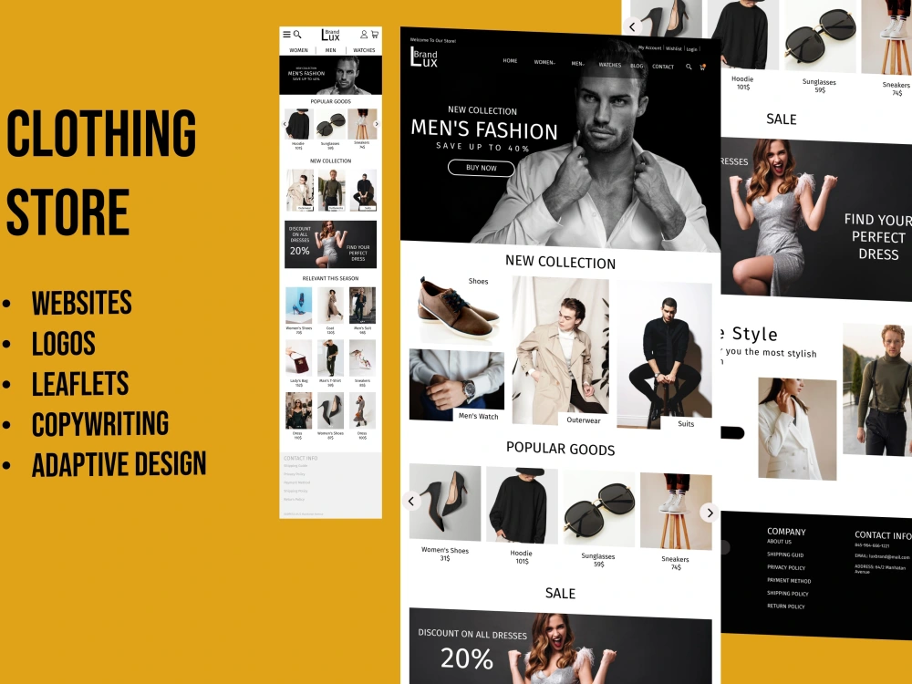 A beautiful and selling website design + selling text | Upwork